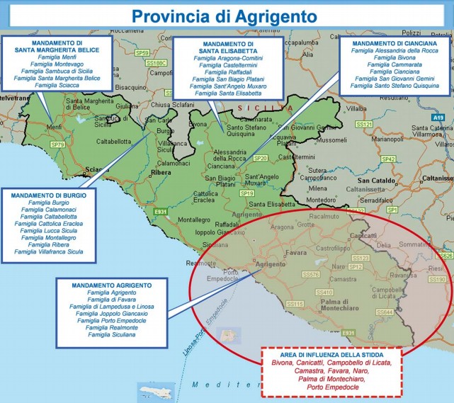 Mafia agrigentina, ecco la nuova mappa: 7 i mandamenti di Cosa nostra ...