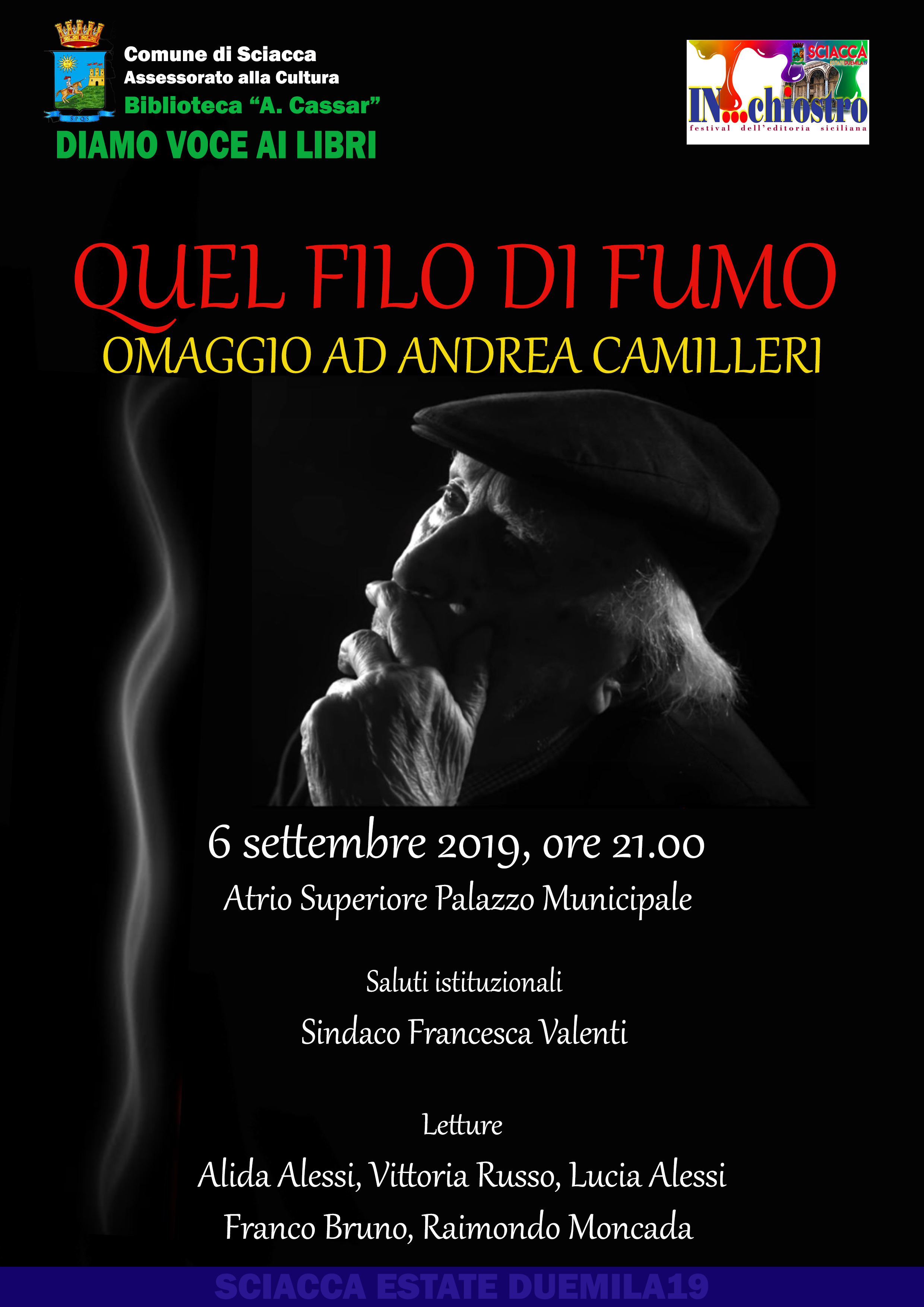 “Quel filo di fumo”, omaggio a Sciacca ad Andrea Camilleri ...