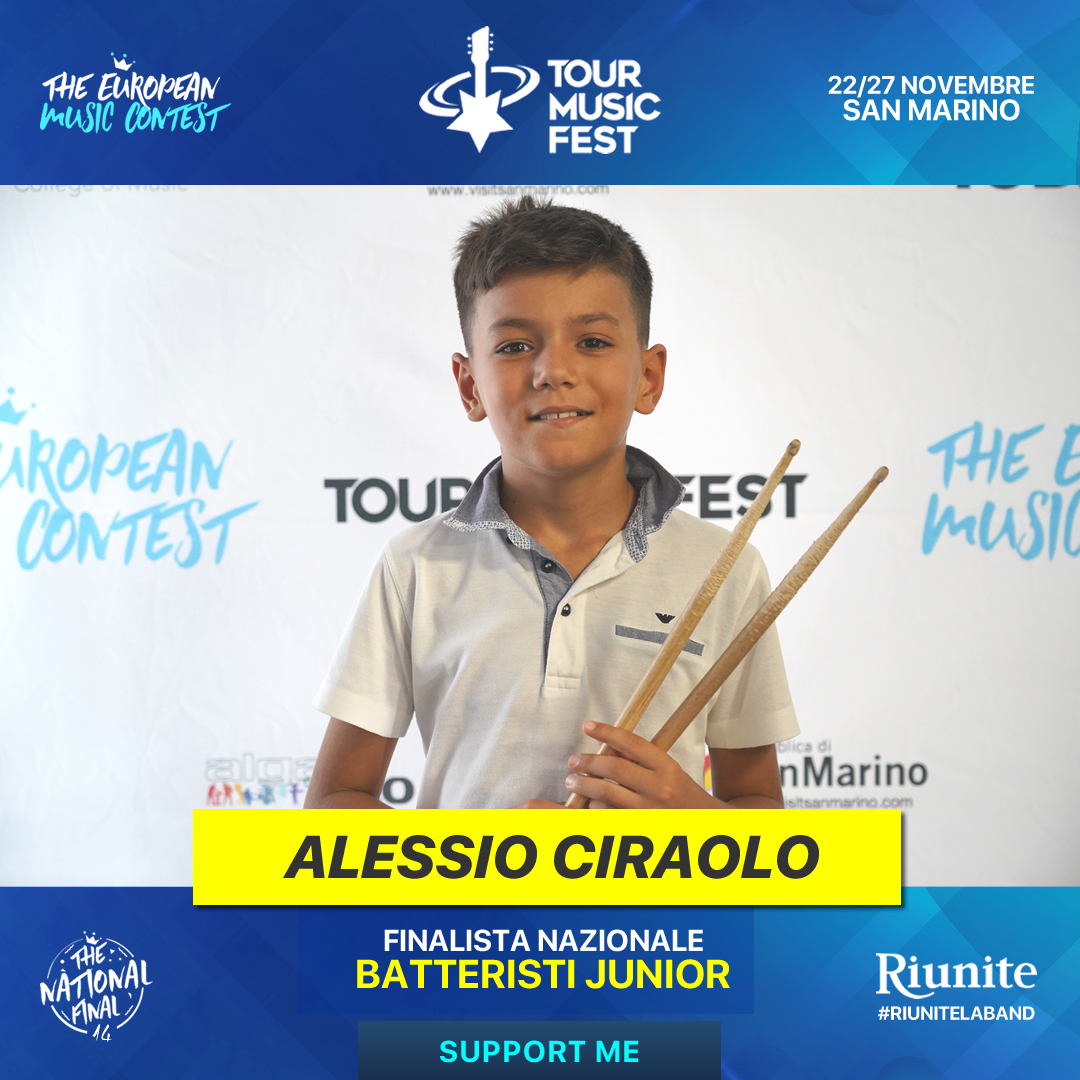 Grotte, il giovane batterista Alessio Ciraolo in finale al Tour Music ...