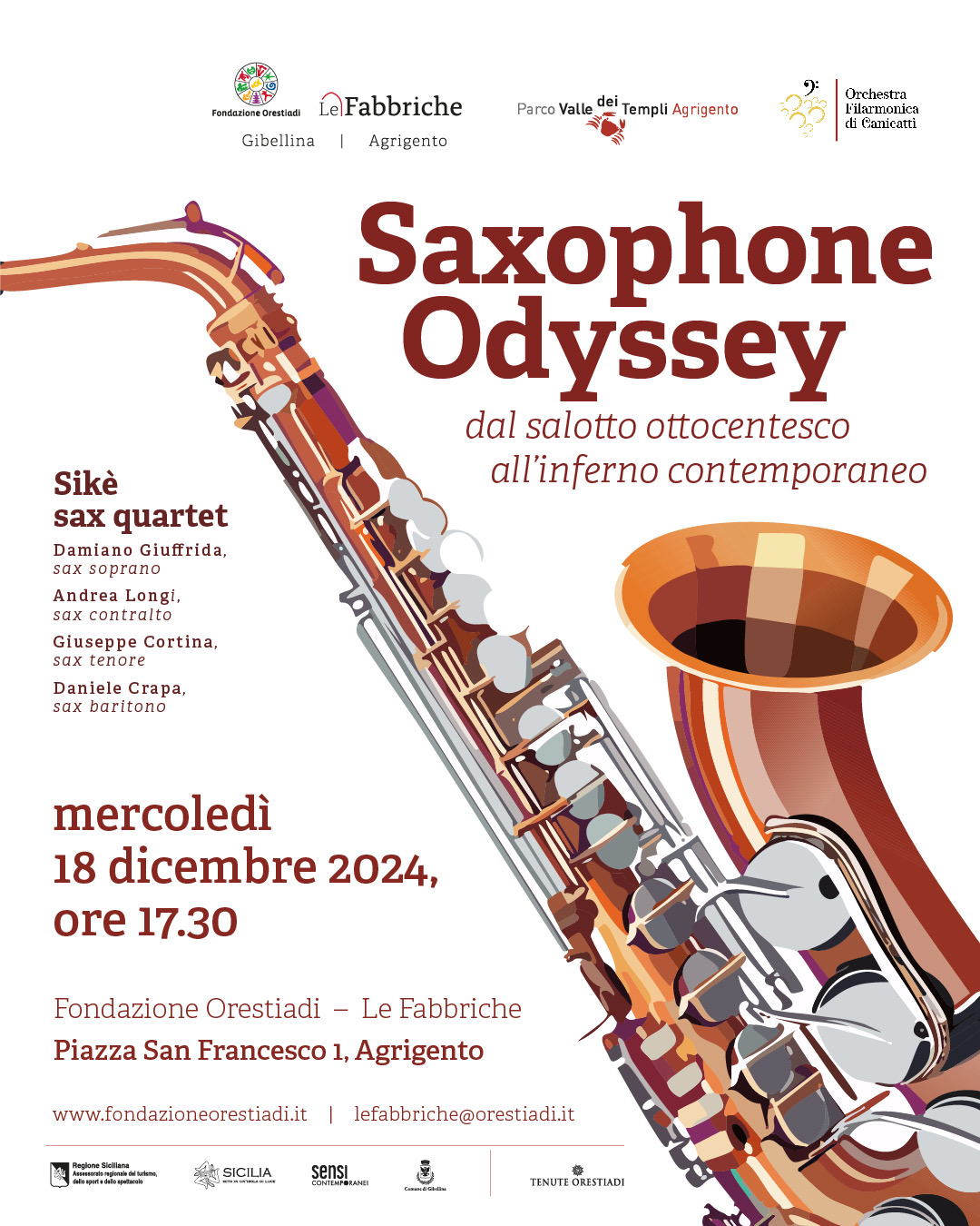 A Le Fabbriche “Saxophone Odyssey” concerto del Sikè Sax Quartet ...