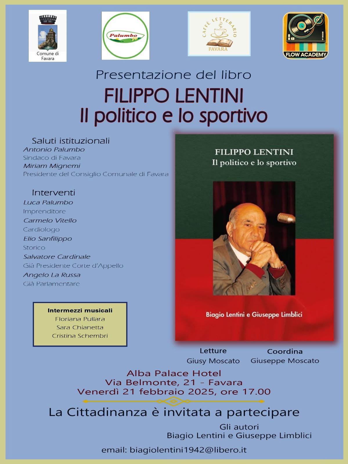 "Filippo Lentini - Il politico e lo sportivo", venerdì presentazione ...