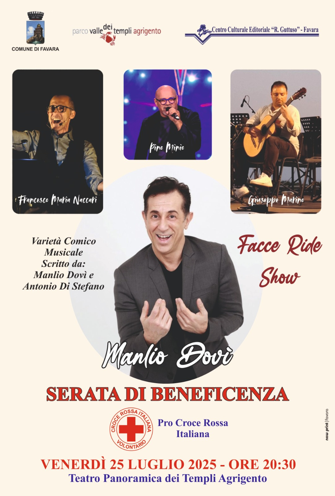 Cabaret di solidarietà con Manlio Dovì in favore della Croce Rossa ...