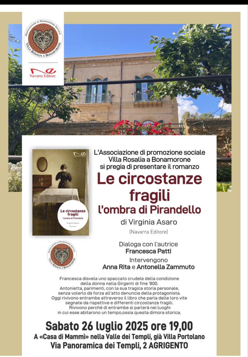 "Le circostanze fragili, l'ombra di Pirandello", il 26 luglio si ...